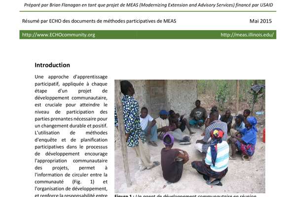 Méthodes et outils participatifs dans le développement communautaire ...