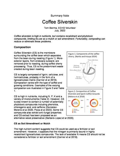 Coffee Silverskin | ECHOcommunity.org