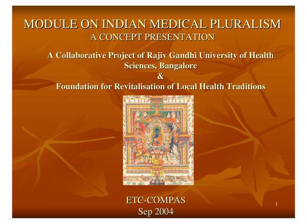 Book 018 Module on Indian Medical Pluralism: A Concept Presentation ...