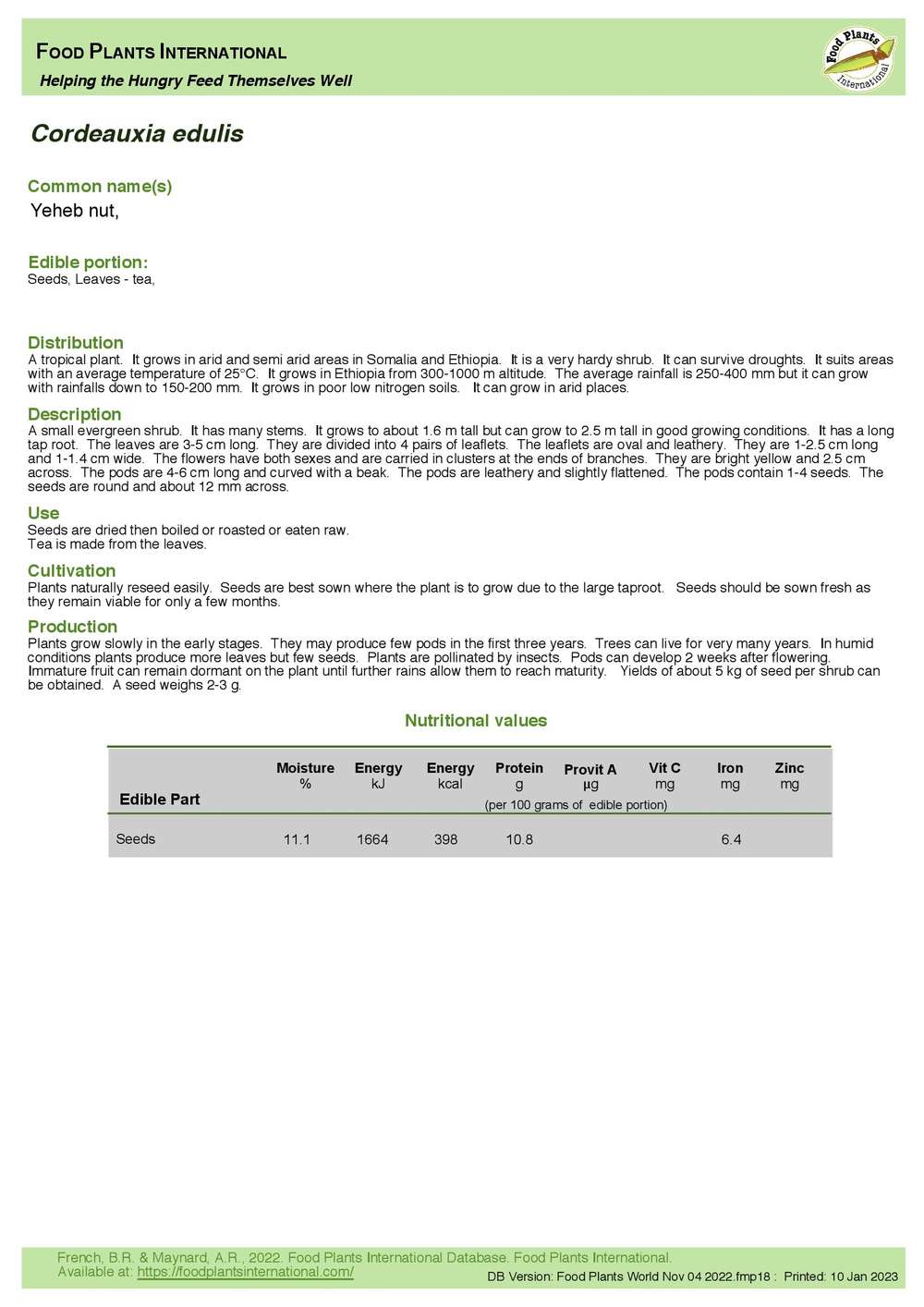 Cordeauxia edulis - Yeheb Nut | ECHOcommunity.org