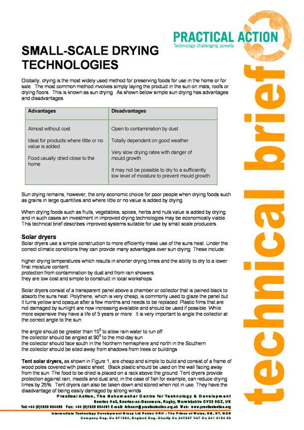 Small-Scale Drying Technologies | ECHOcommunity.org