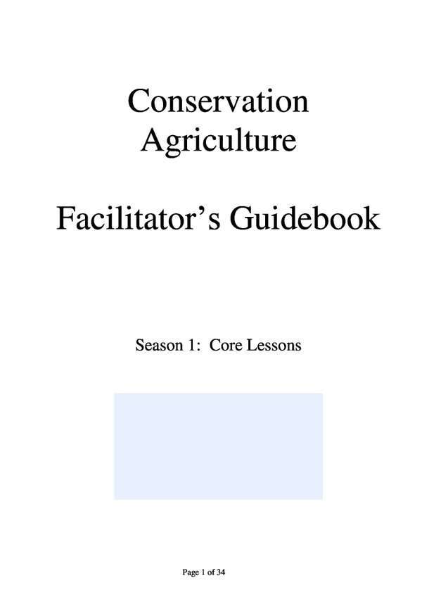 Conservation Agriculture Facilitator’s Guidebook | ECHOcommunity.org