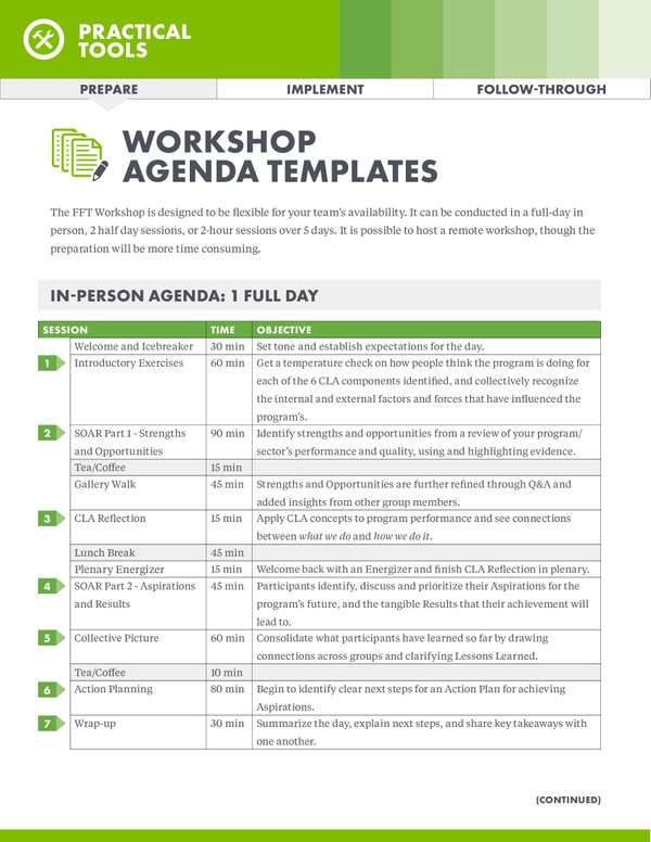 Workshop Agenda Templates | ECHOcommunity.org
