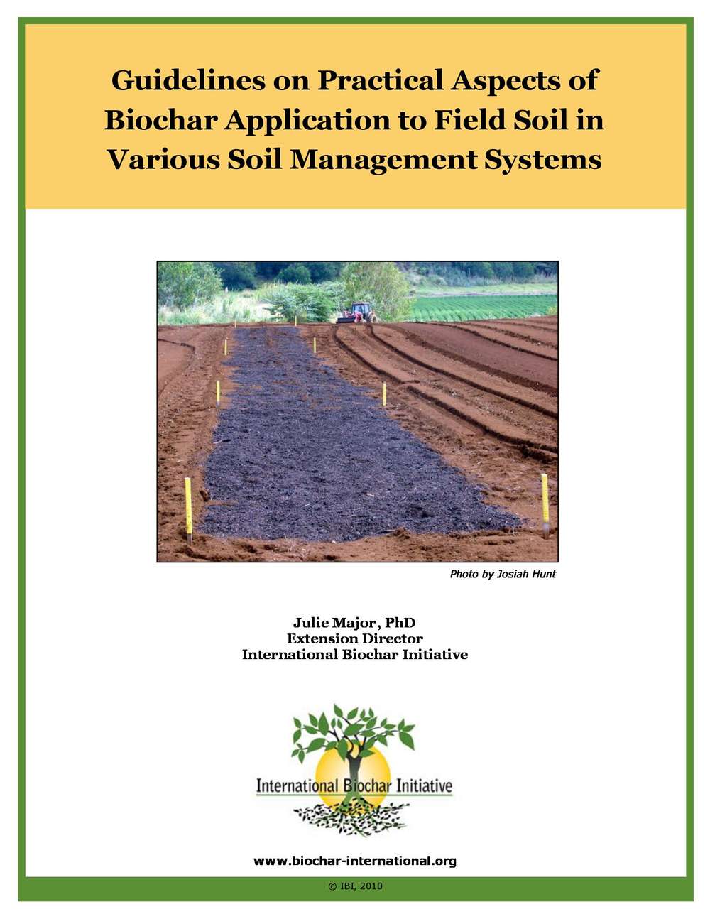Guidelines on Practical Aspects of Biochar Application to Field Soil in ...