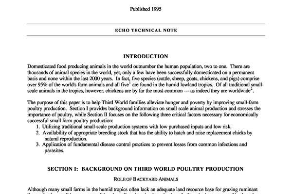 Chickens: Improving Small-Scale Production | ECHOcommunity.org